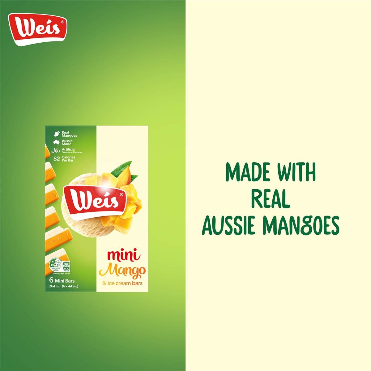 Weis Mini Mango Ice Cream Bars 6 Pack | Woolworths