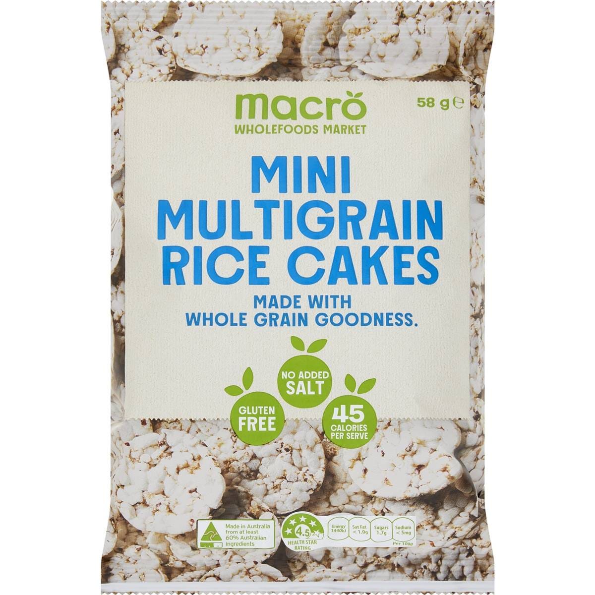 Macro Wholefoods Market Mini Multigrain Rice Cakes 58g | Woolworths