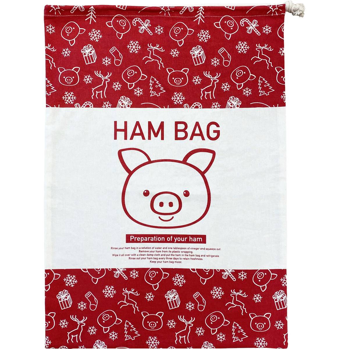 Christmas Ham Bag Pig Red Each | Woolworths