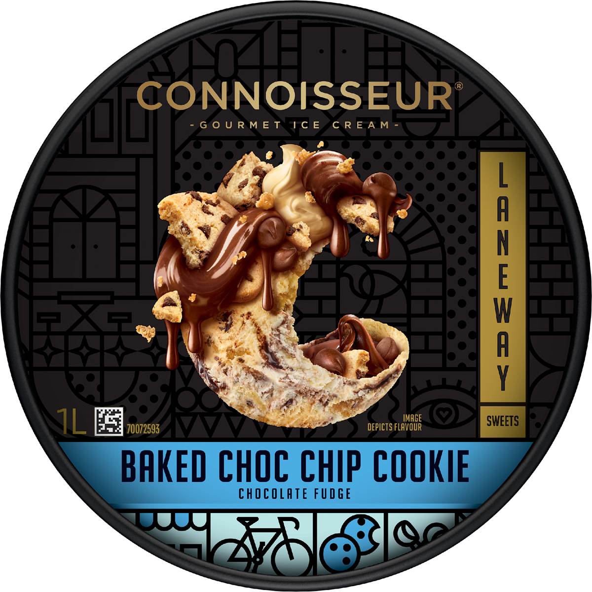 Connoisseur Baked Choc Chip Cookie Chocolate Fudge 1l | Woolworths