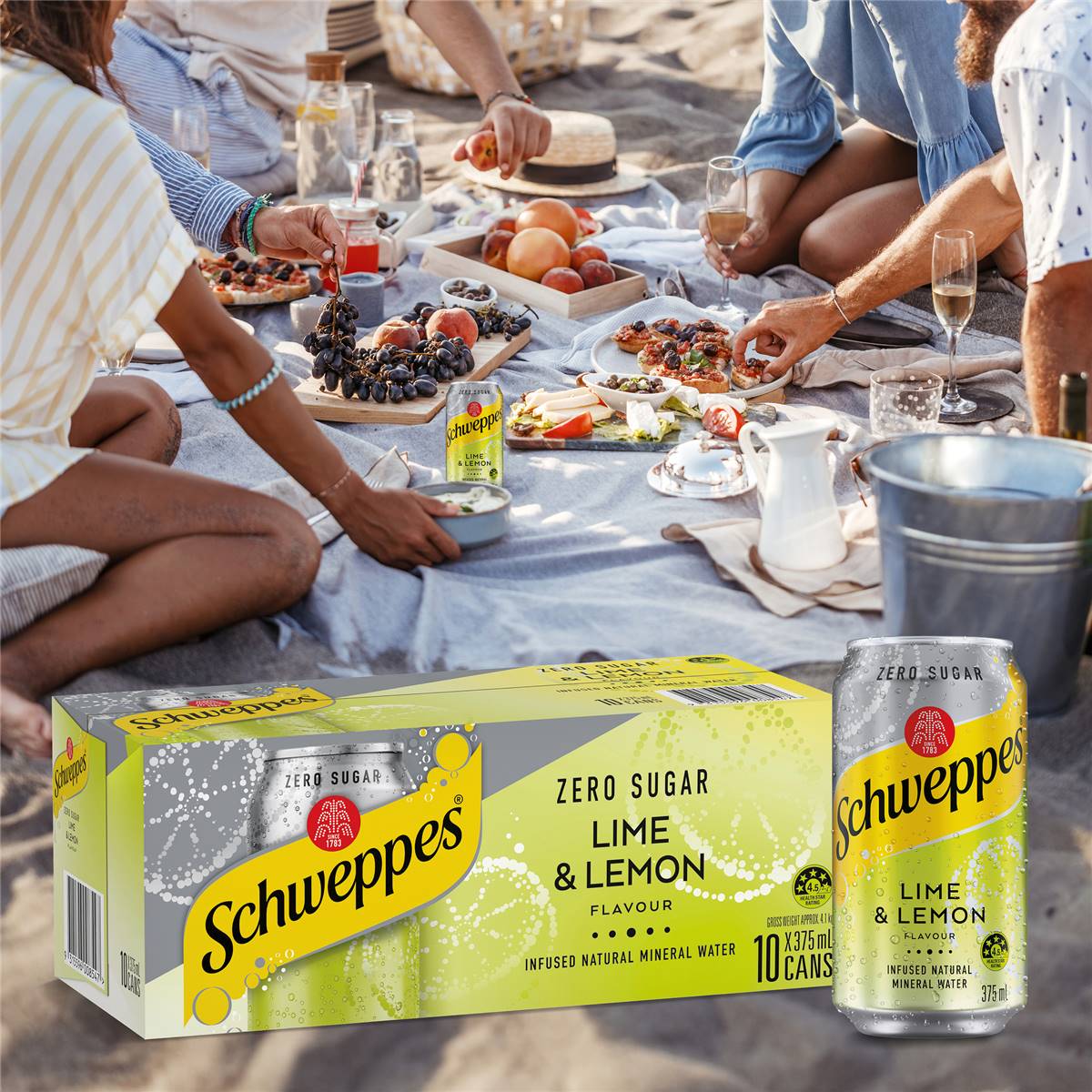 Schweppes Zero Sugar Lime Infused Mineral Water Cans Multipack 375ml X ...