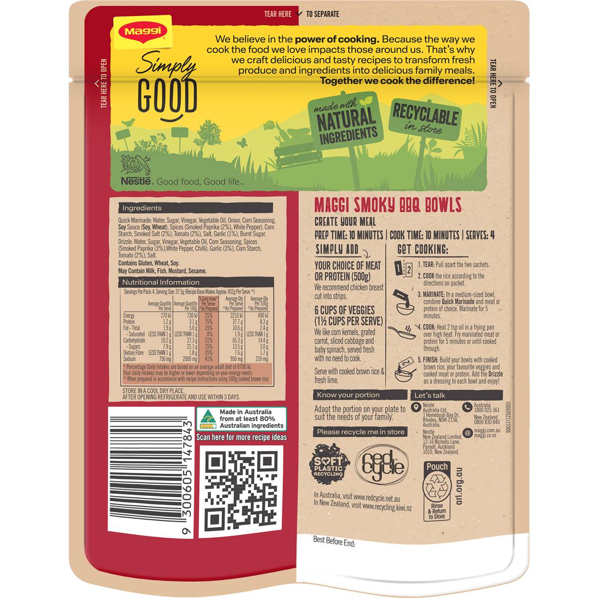 Maggi Bowl Meals Smoky Bbq Bowl 150g | Woolworths