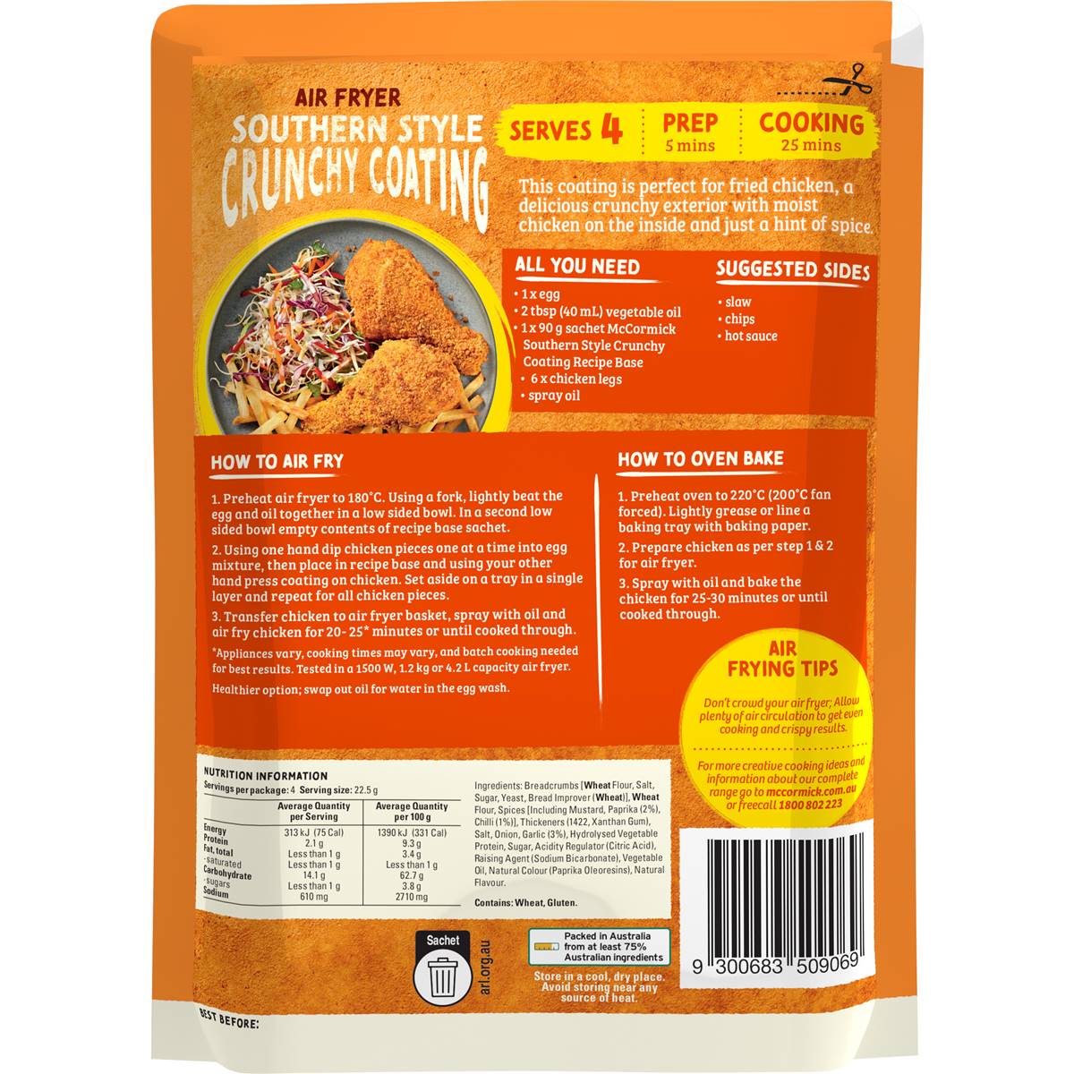 Mccormick Air Fryer Southern Style Crunchy Coating 90g | Woolworths