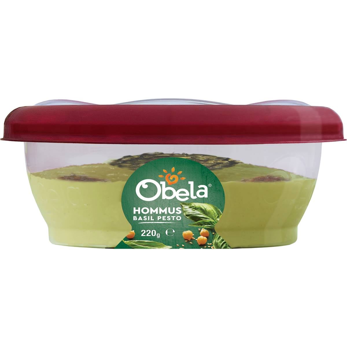 Obela Hommus Garnished Basil Pesto 220g | Woolworths