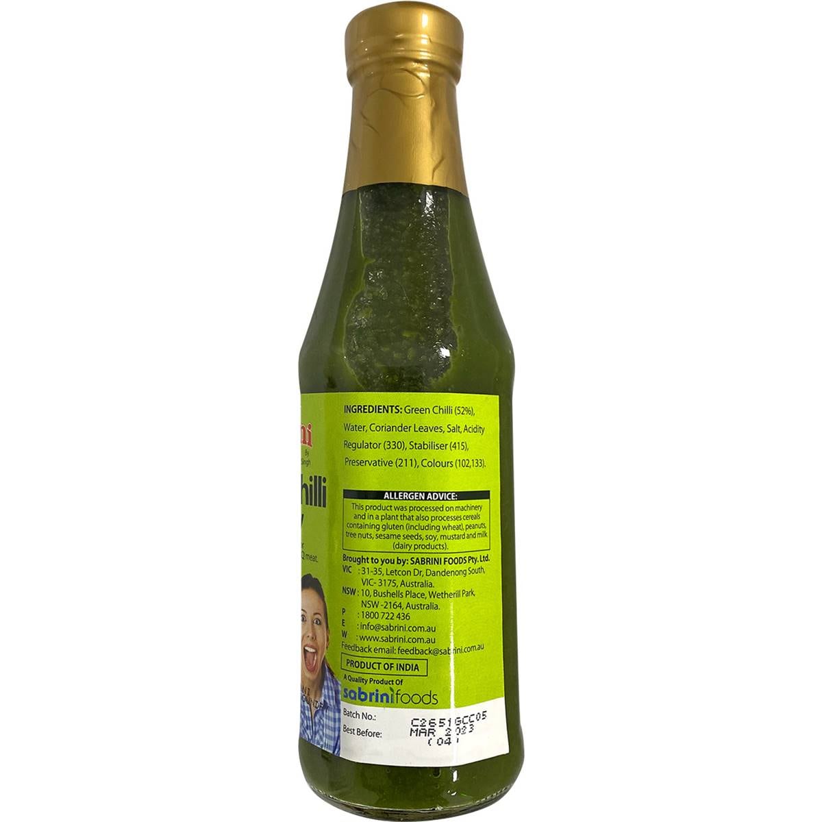 Sabrini Green Chilli Chutney 300g | Woolworths
