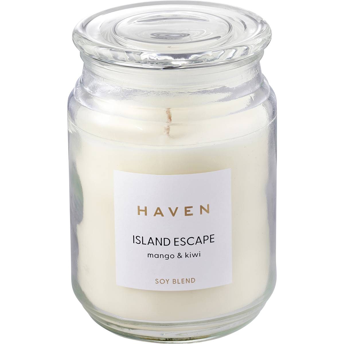 Haven Island Escape Mango & Kiwi Soy Blend Candle | Woolworths