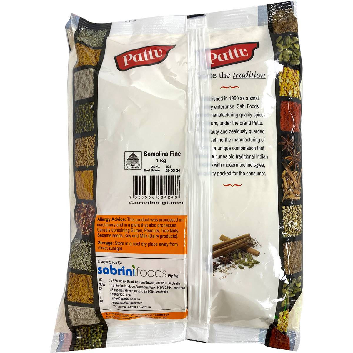 Pattu Semolina Flour 1kg | Woolworths