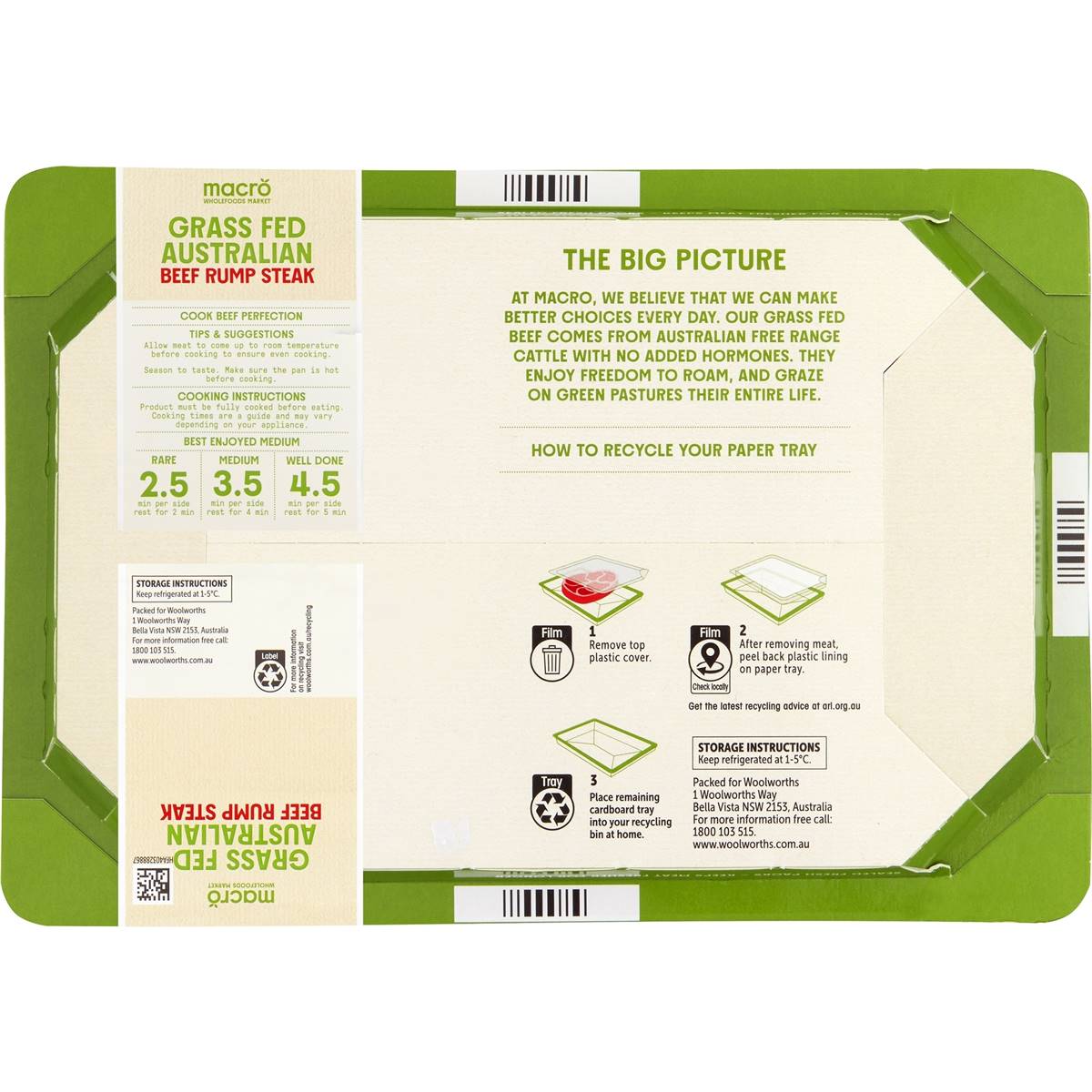 Macro Grass Fed Beef Rump Steak 300g | Woolworths