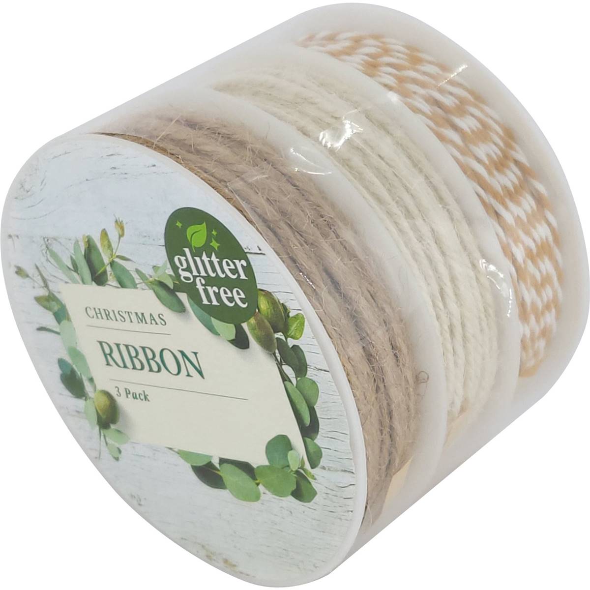 Christmas Natural Ribbon 3 Pack | Woolworths