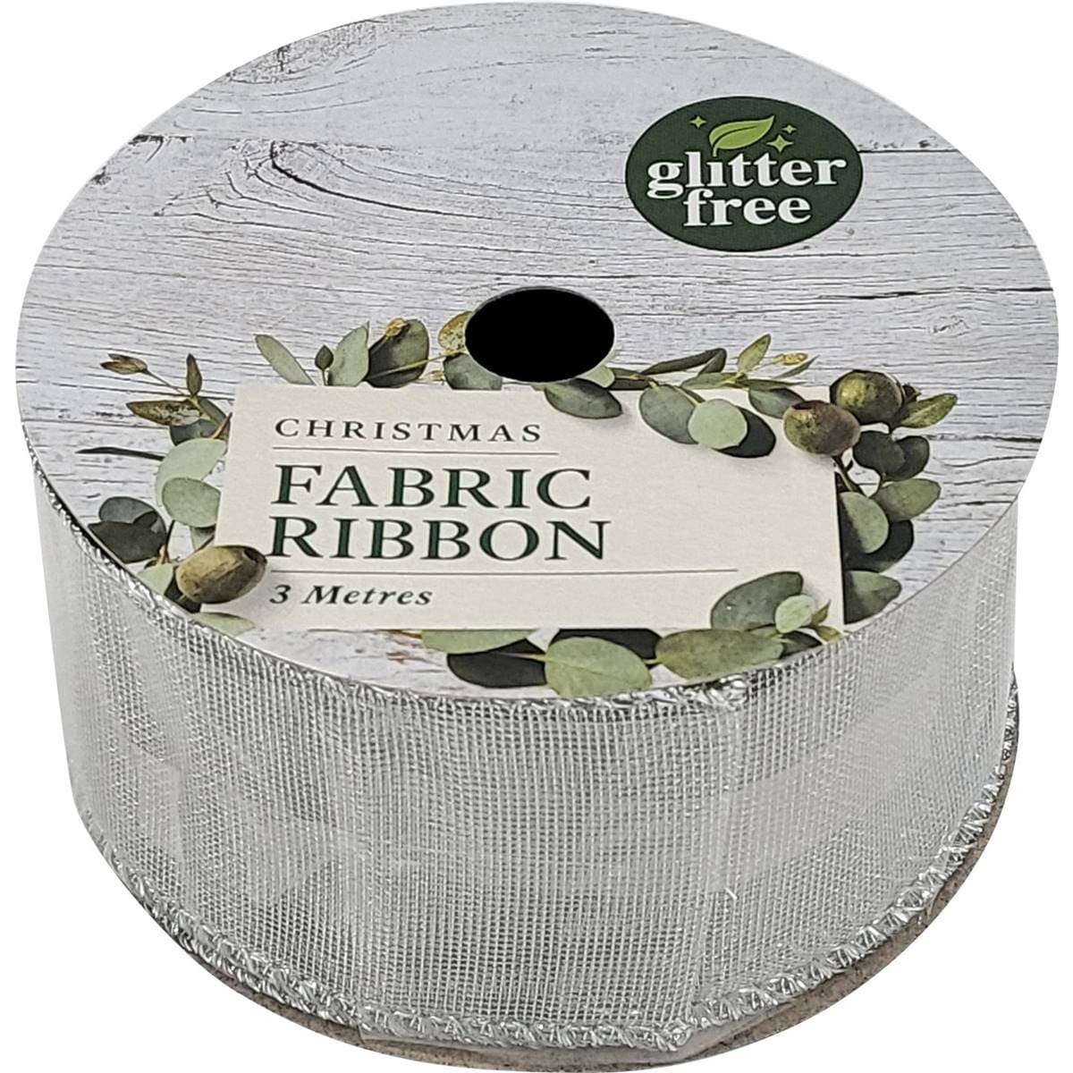 Christmas Silver Fabric Ribbon 3 Metres Each | Woolworths