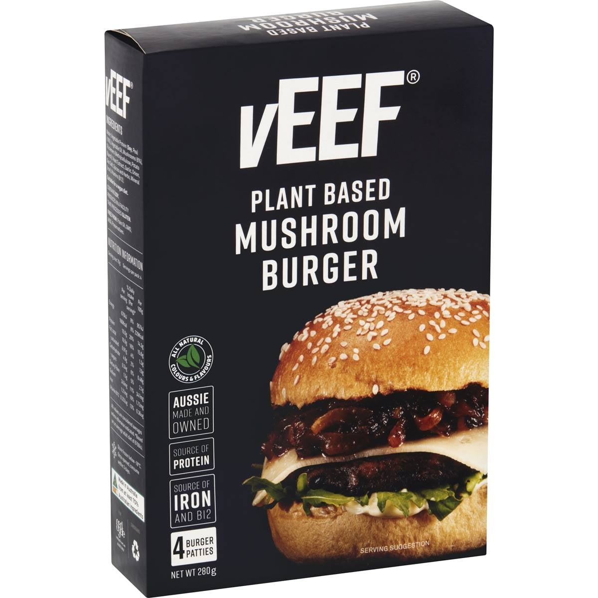Veef Plant Based Mushroom Burgers 4 Pack | Woolworths