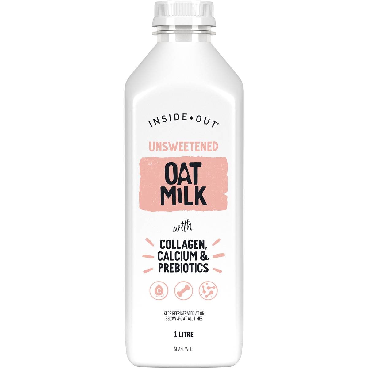 Inside Out Unsweetened Oat Milk With Collagen, Calcium & Prebiotics 1l ...