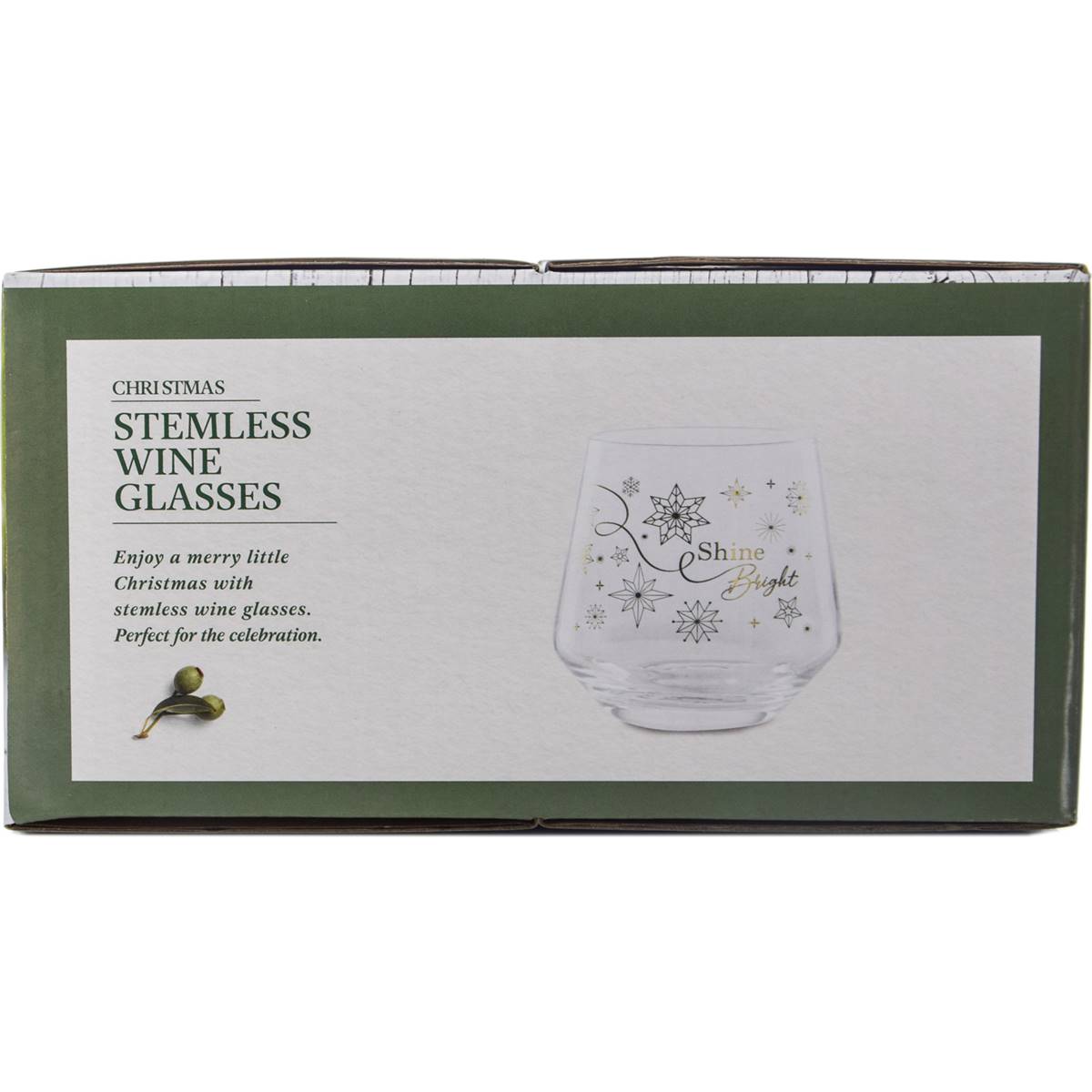 Christmas Stemless Wine Glasses 4 Pack Woolworths