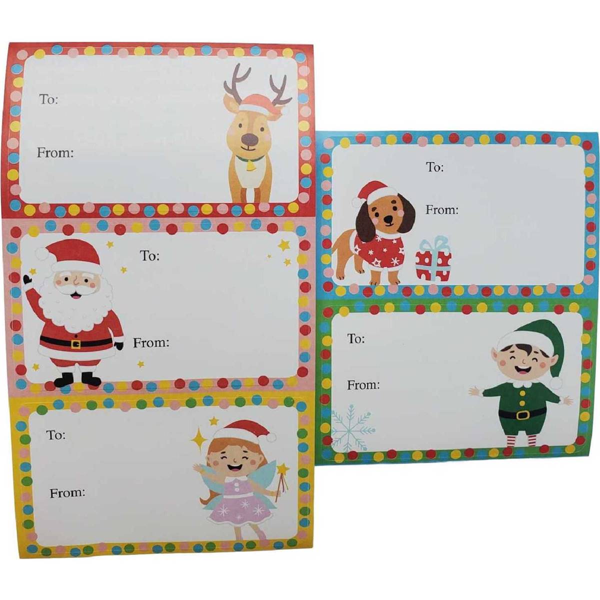 Christmas Xmas Present Stickers Character 100 Pack | Woolworths