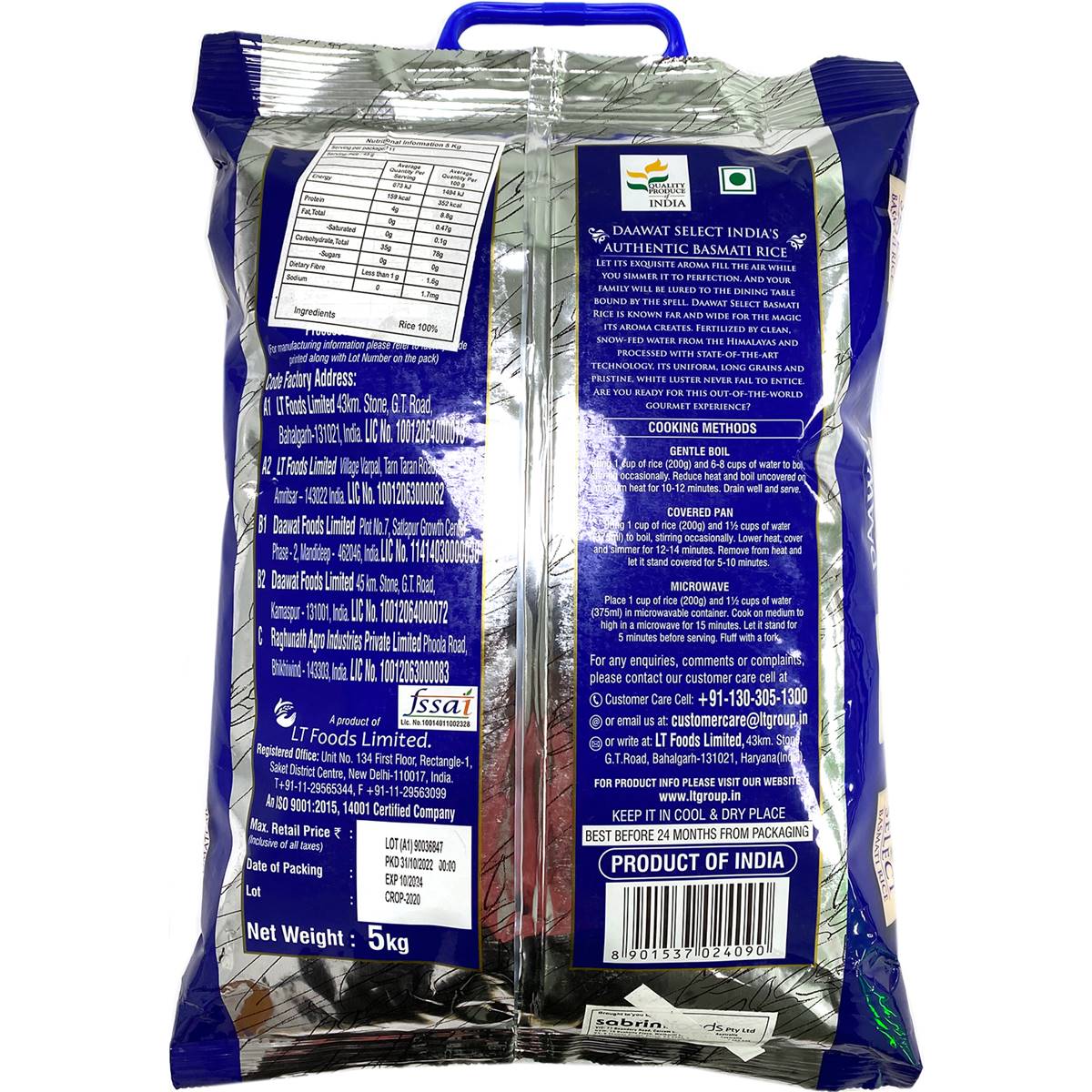 Daawat Select Basmati Rice 5kg | Woolworths