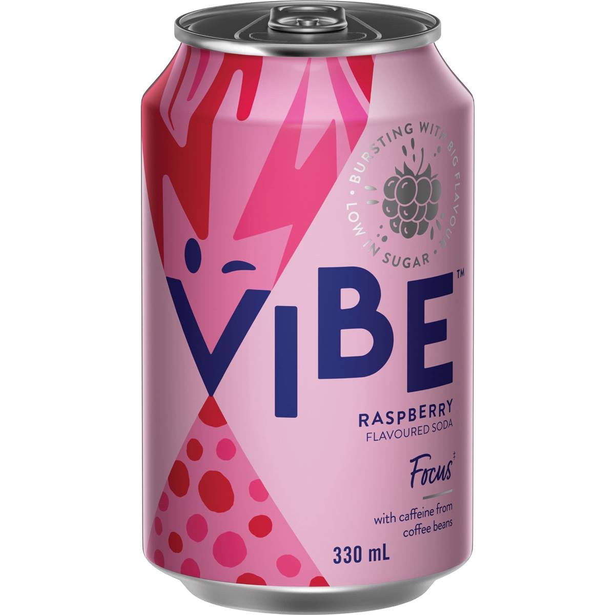Vibe Focus With Caffeine Raspberry Soft Drink Multipack Cans 330ml X 4 ...
