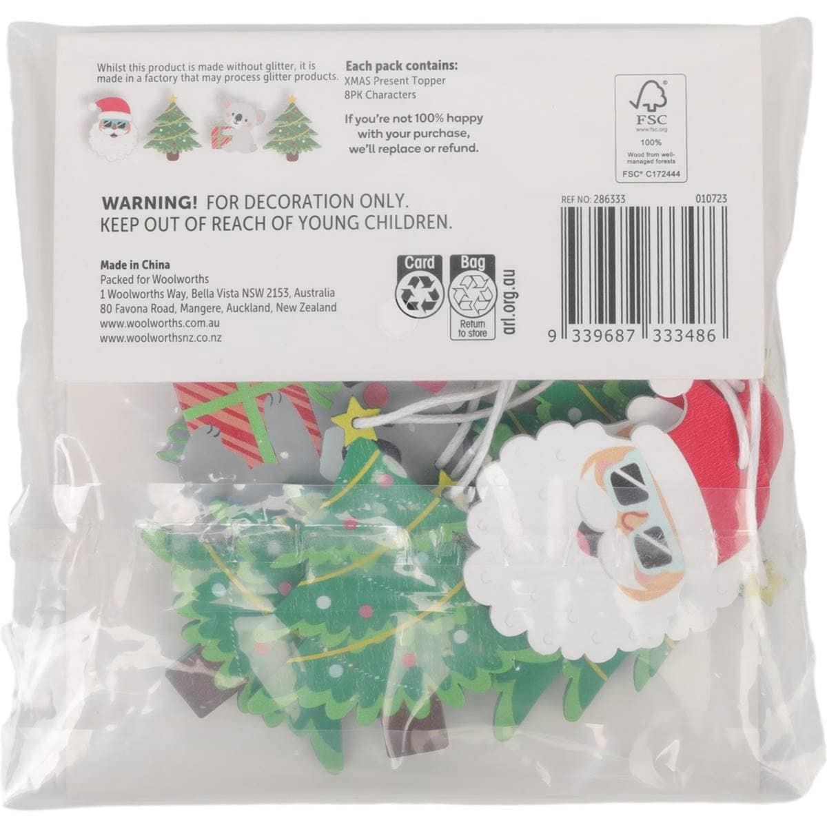 Christmas Present Topper Characters 8 Pack | Woolworths