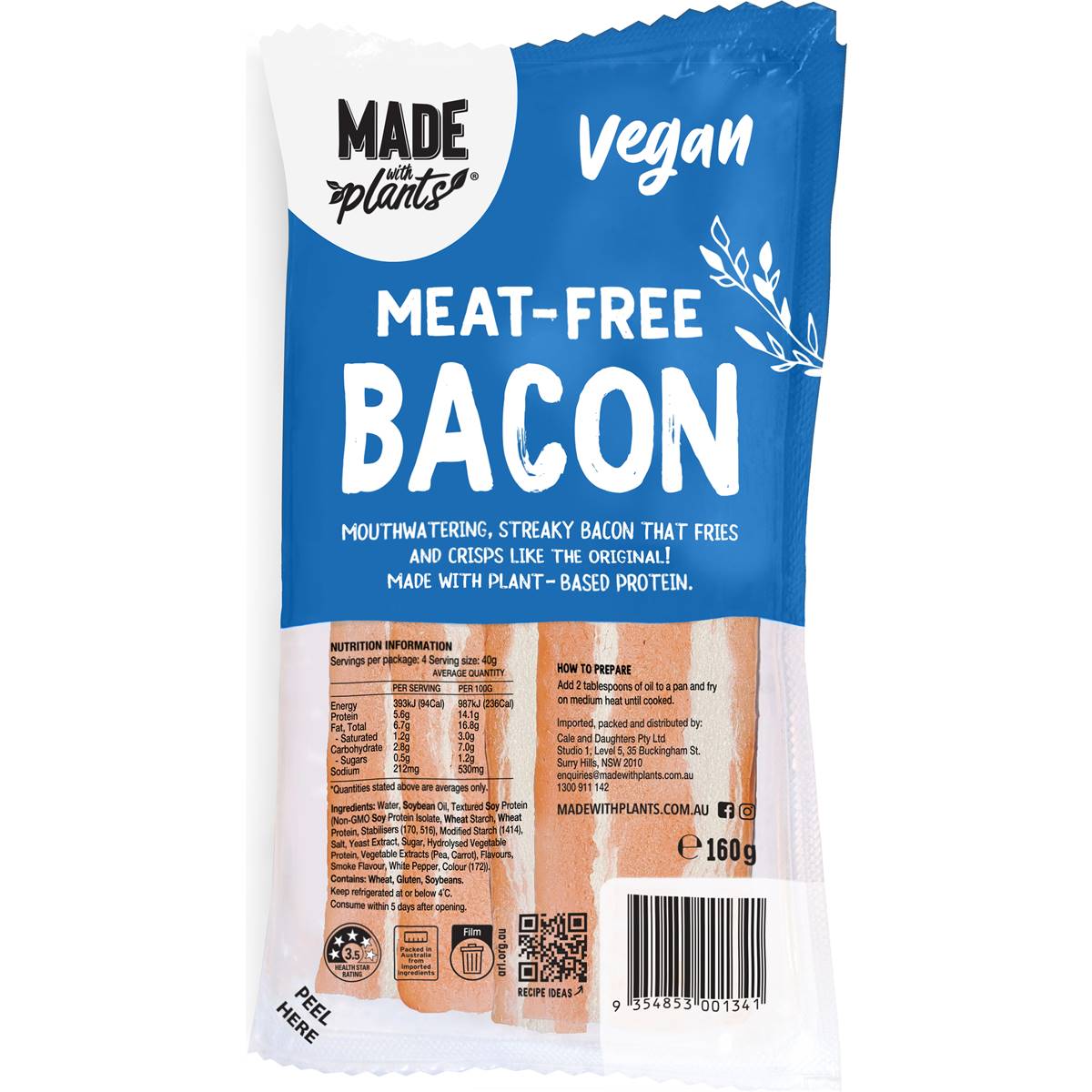 Made With Plants Meat Free Bacon 160g | Woolworths