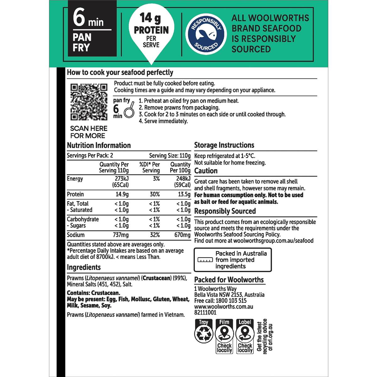 Woolworths Raw Prawn Meat 220g | Woolworths