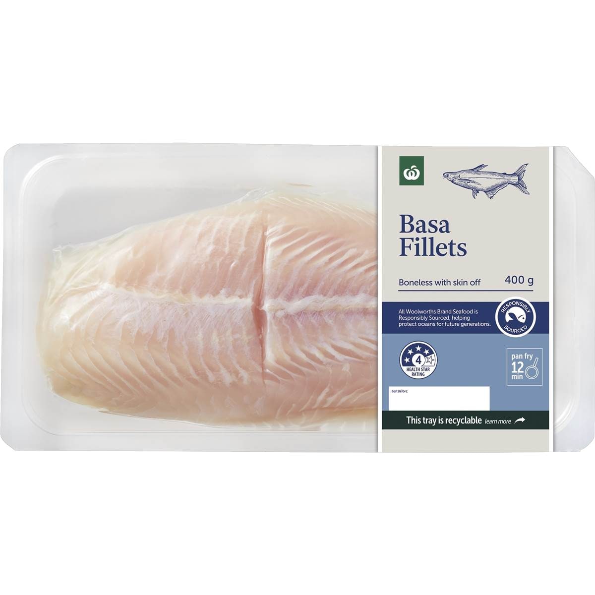 Woolworths Basa Fillets Boneless With Skin Off 400g | Woolworths
