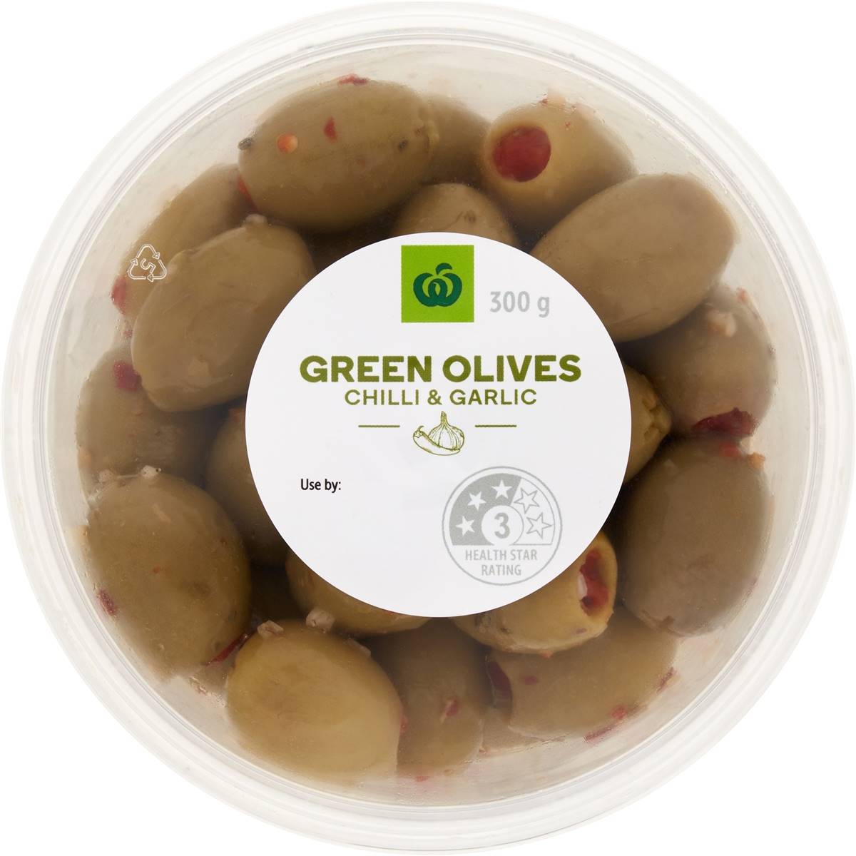 Woolworths Green Olives With Chilli & Garlic 300g | Woolworths