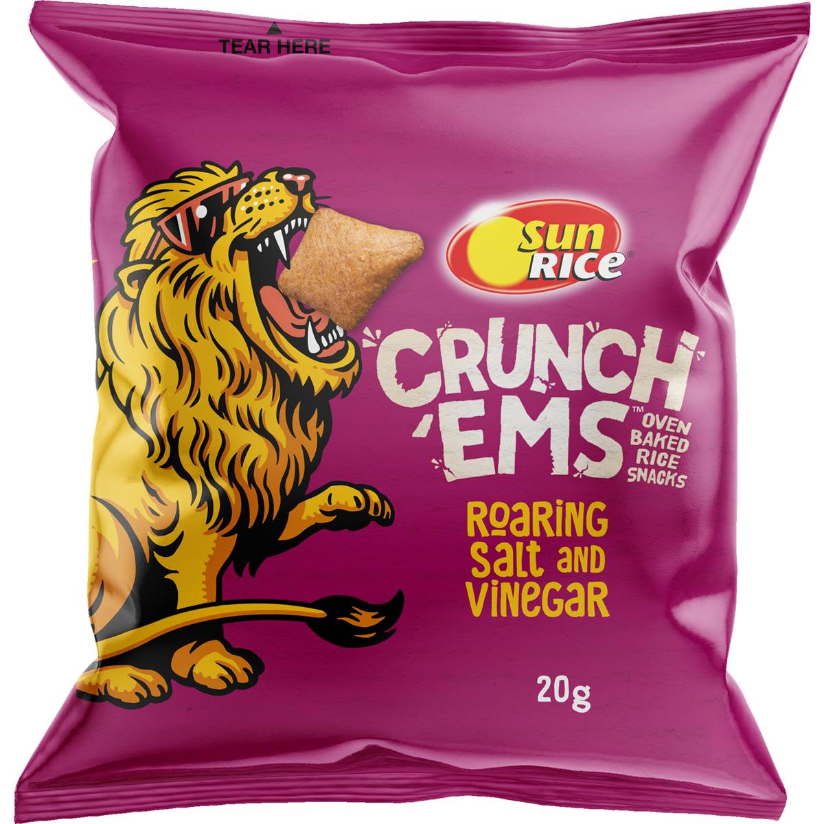 Sunrice Crunch 'ems Oven Baked Rice Snacks Salt & Vinegar 6 Pack ...