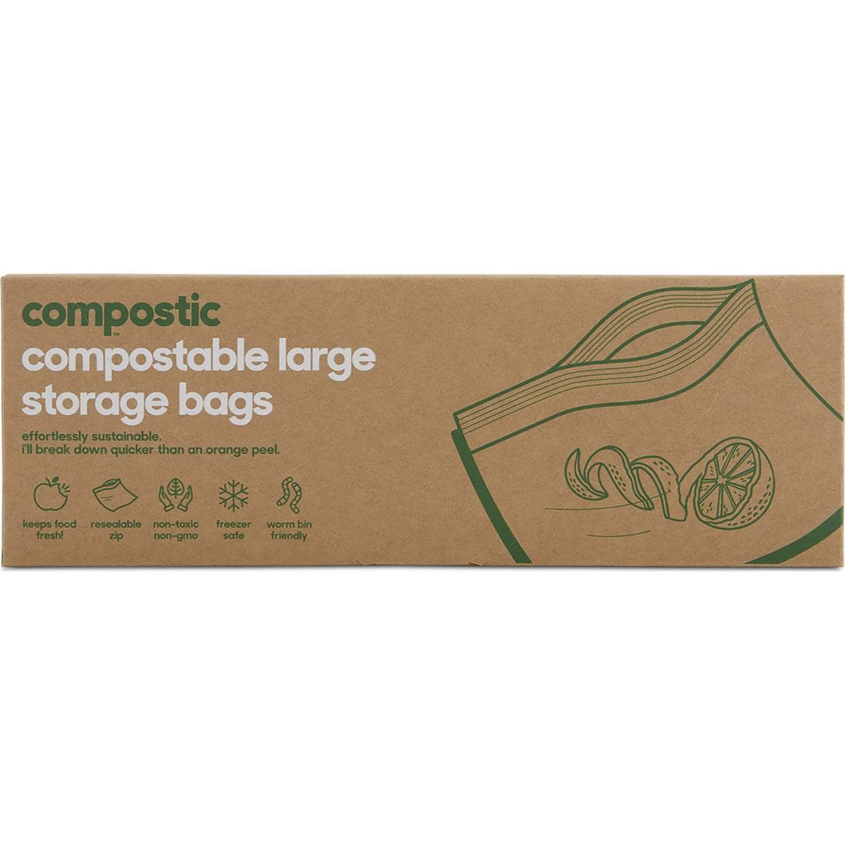 Compostic Compostable Large Storage Bags 10 Pack | Woolworths