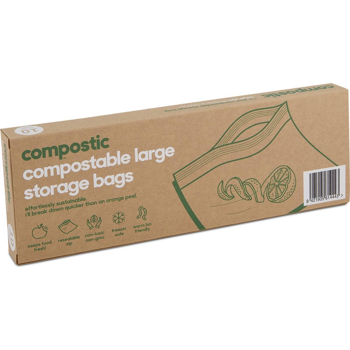 Compostic Compostable Large Storage Bags 10 Pack | Woolworths