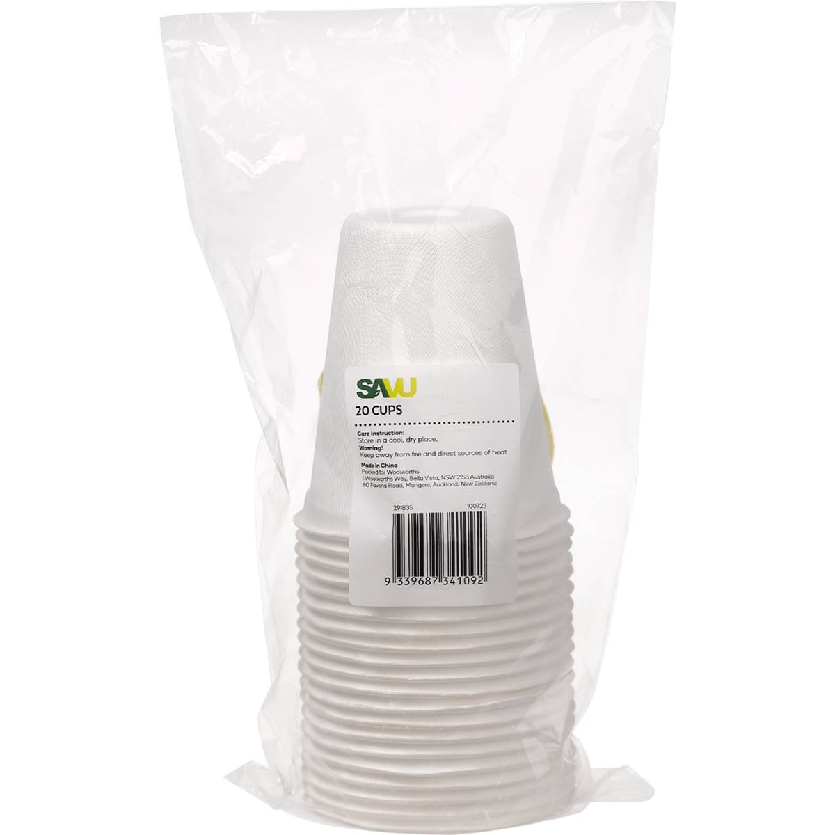 Savu Sugarcane Pulp Cups Small 20 Pack | Woolworths