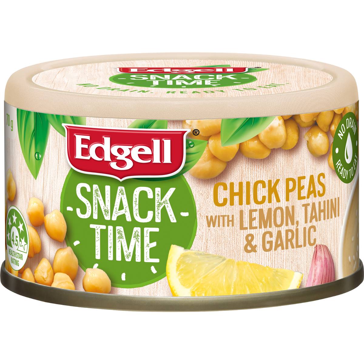 Edgell Snack Time Chickpeas With Lemon, Tahini & Garlic 70g | Woolworths