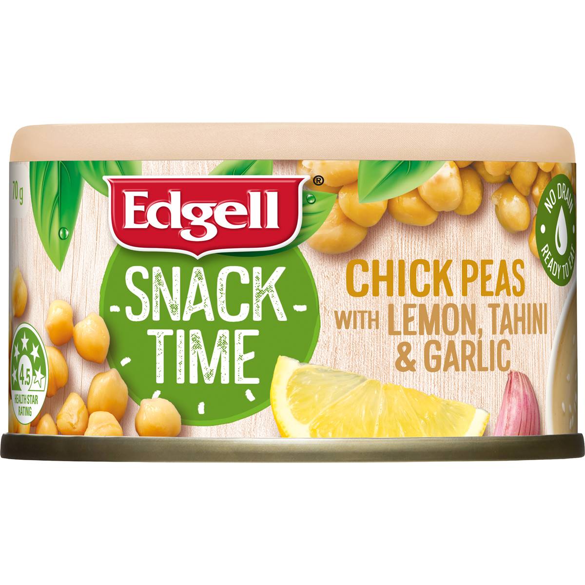 Edgell Snack Time Chickpeas With Lemon, Tahini & Garlic 70g | Woolworths