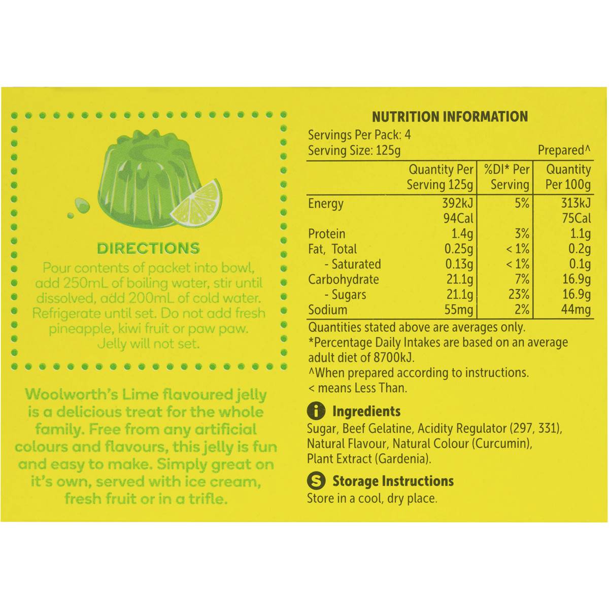 Woolworths Jelly Lime 85g | Woolworths