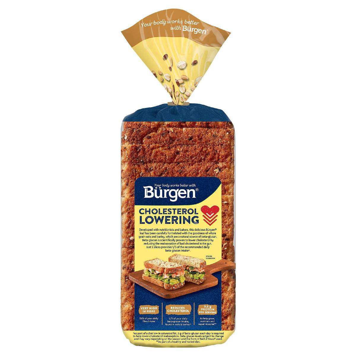 Burgen Cholesterol Lowering Whole Grain And Oats Bread Loaf 700g Woolworths
