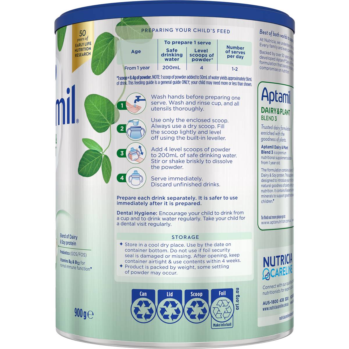 Aptamil Dairy & Plant Baby Formula From 12+ Months 900g | Woolworths