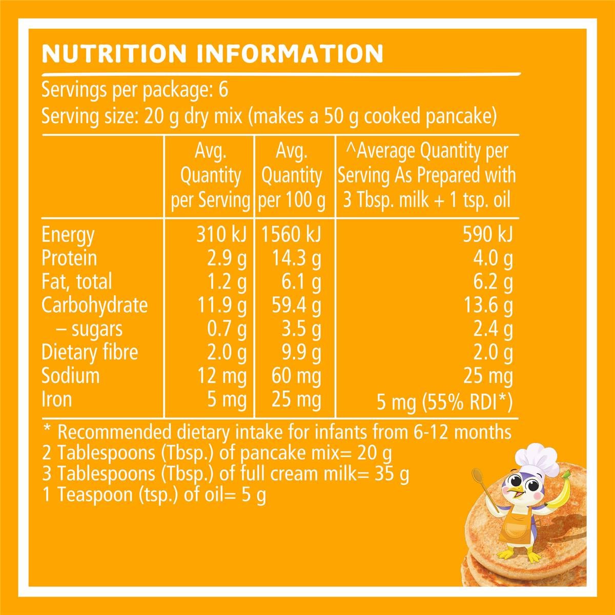 Heinz Organic Pancake Mix Wholegrain Oat Banana Flavour 125g | Woolworths
