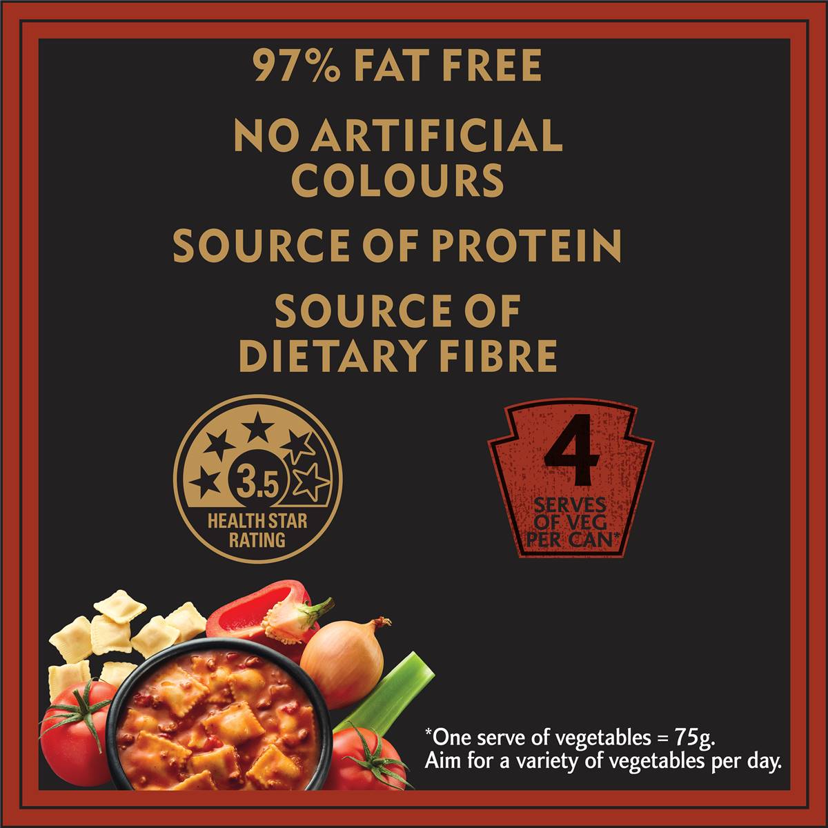 Heinz Big N Chunky Ravioli With Beef & Tomato Canned Meal 535g | Woolworths