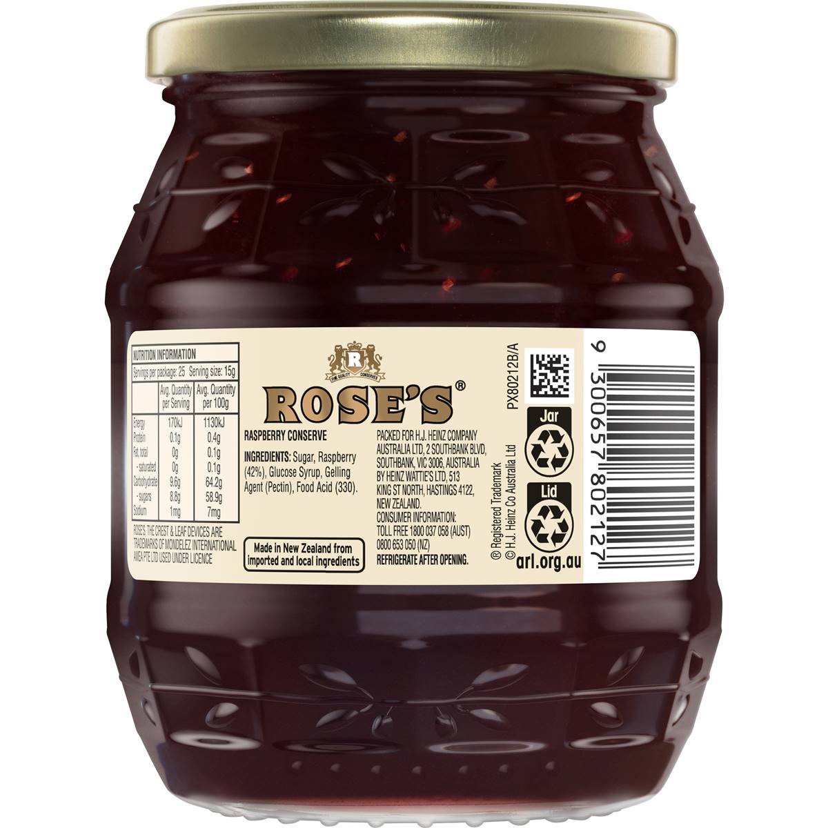 Rose's Raspberry Conserve 375g | Woolworths