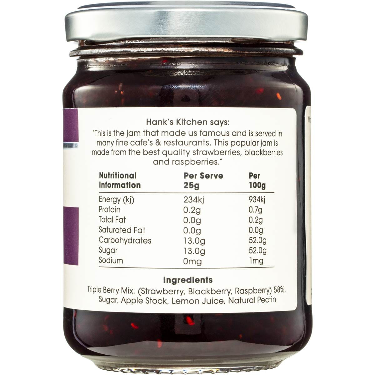 Hank's Hanks Jam Triple Berry 285g | Woolworths