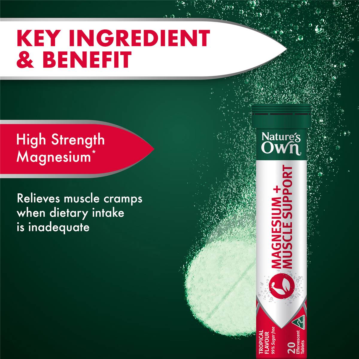 Nature's Own Magnesium+ Muscle Effervescent With High Strength ...