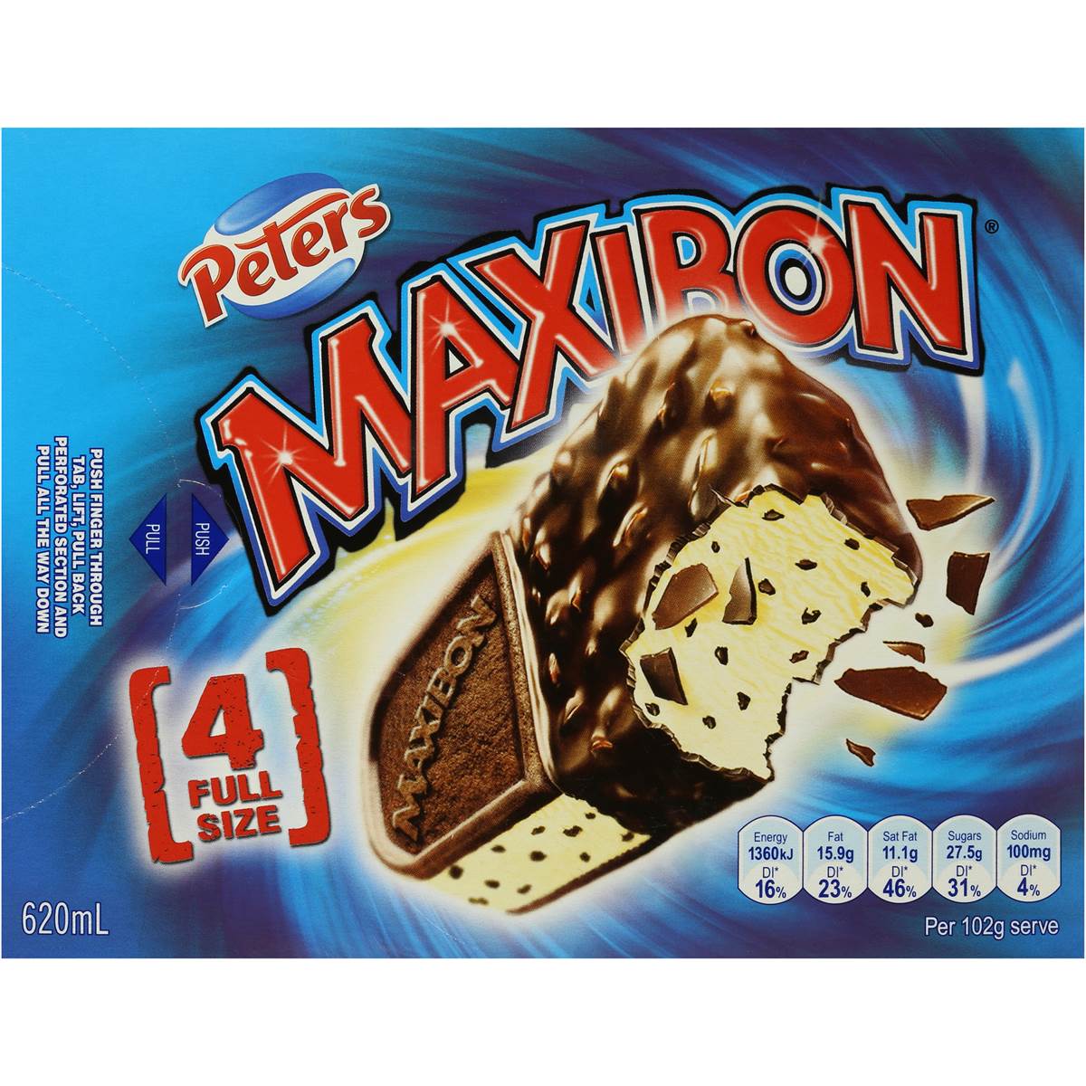 Peters Maxibon Vanilla 4pk 620ml | Woolworths
