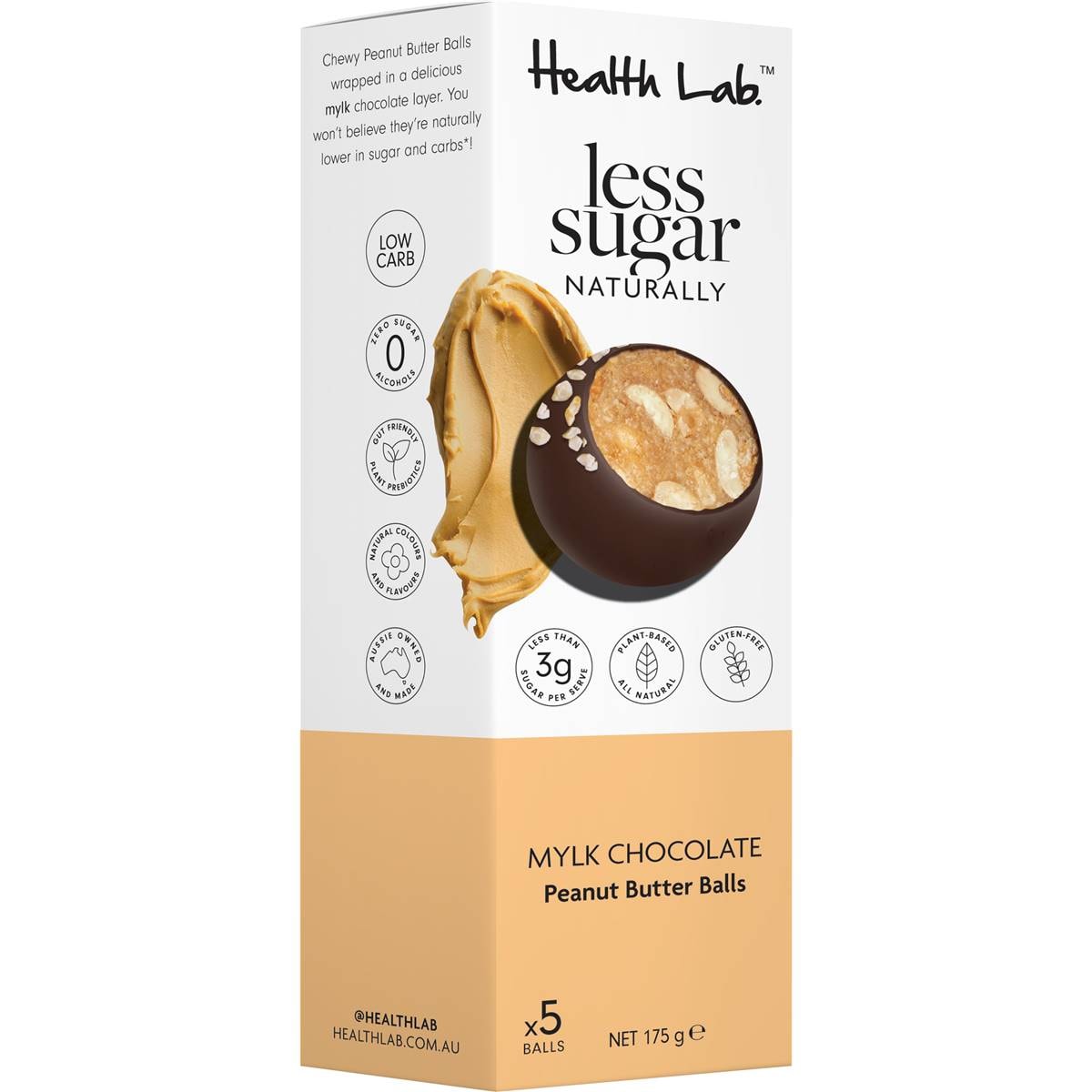 Health Lab Less Sugar Naturally Mylk Chocolate Peanut Butter Balls 5 ...