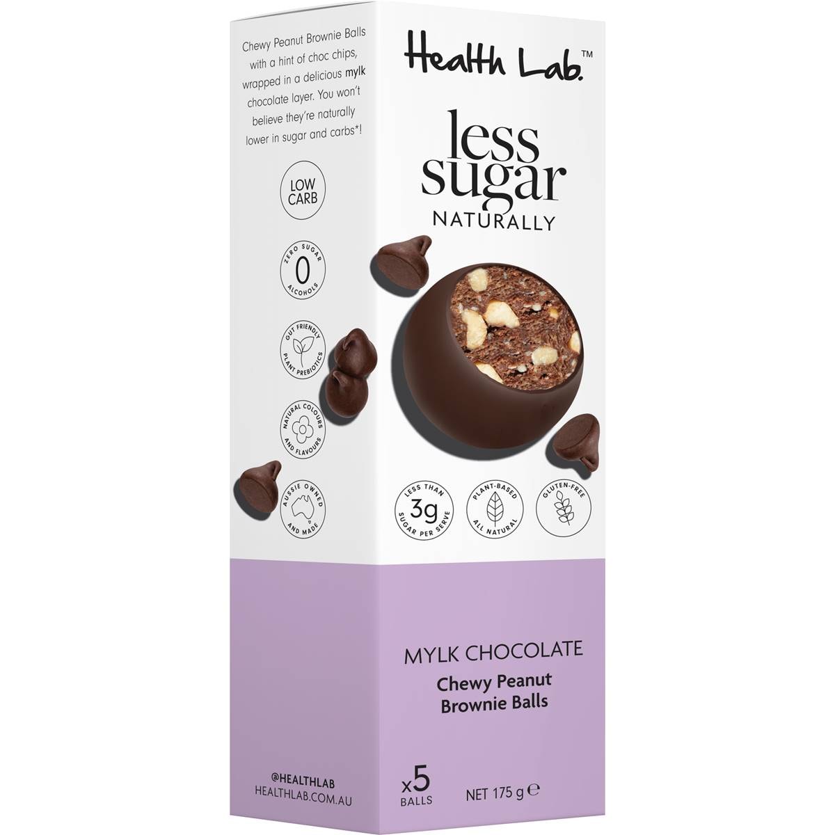 Health Lab Less Sugar Naturally Mylk Chocolate Peanut Brownie Balls 5 ...