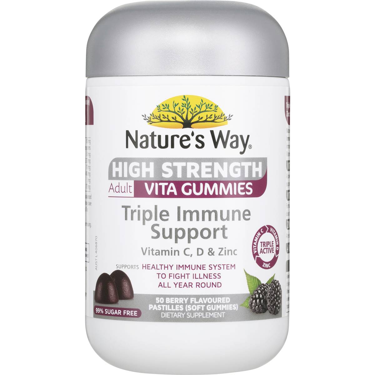 Nature's Way Adult Vita Gummies Triple Immune Support Pastilles 50 Pack ...