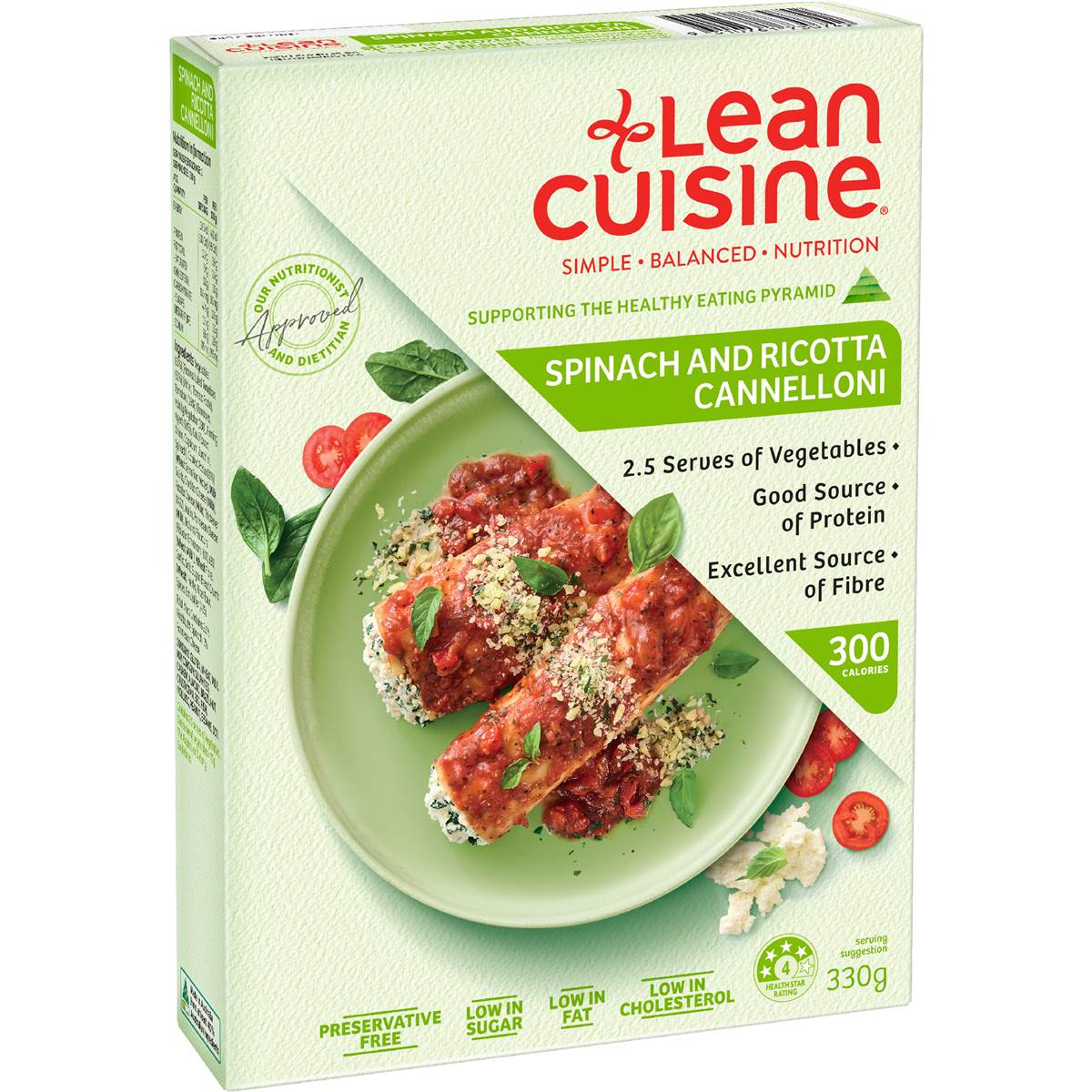 Lean Cuisine Veg'd Up Classics Spinach & Ricotta Cannelloni 330g ...