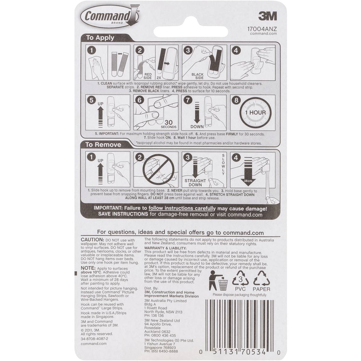 3m Command Jumbo Hook White Each Woolworths