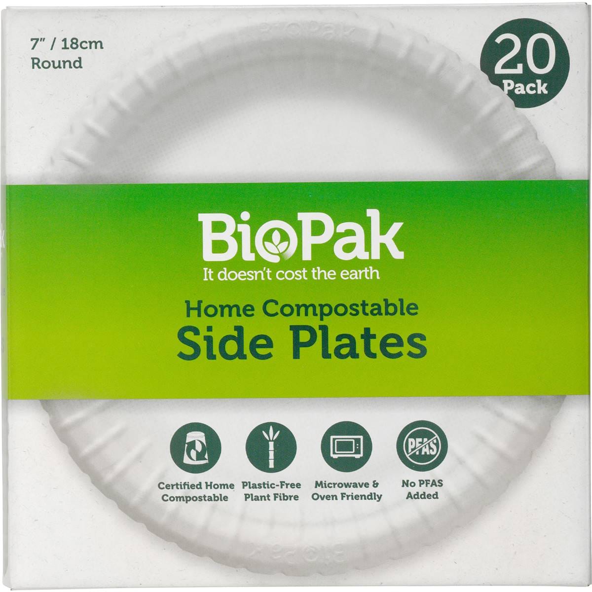 Biopak Side Plates Side Plates 18cm 20 Pack | Woolworths