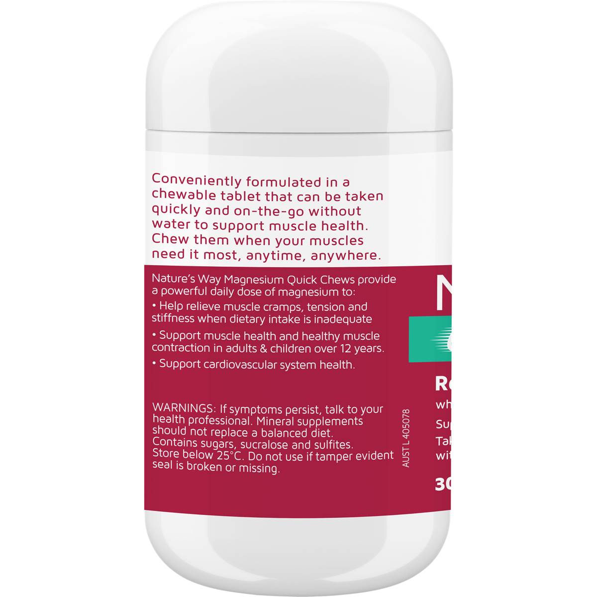 Nature's Way Magnesium Quick Chews Tablets 30 Pack | Woolworths