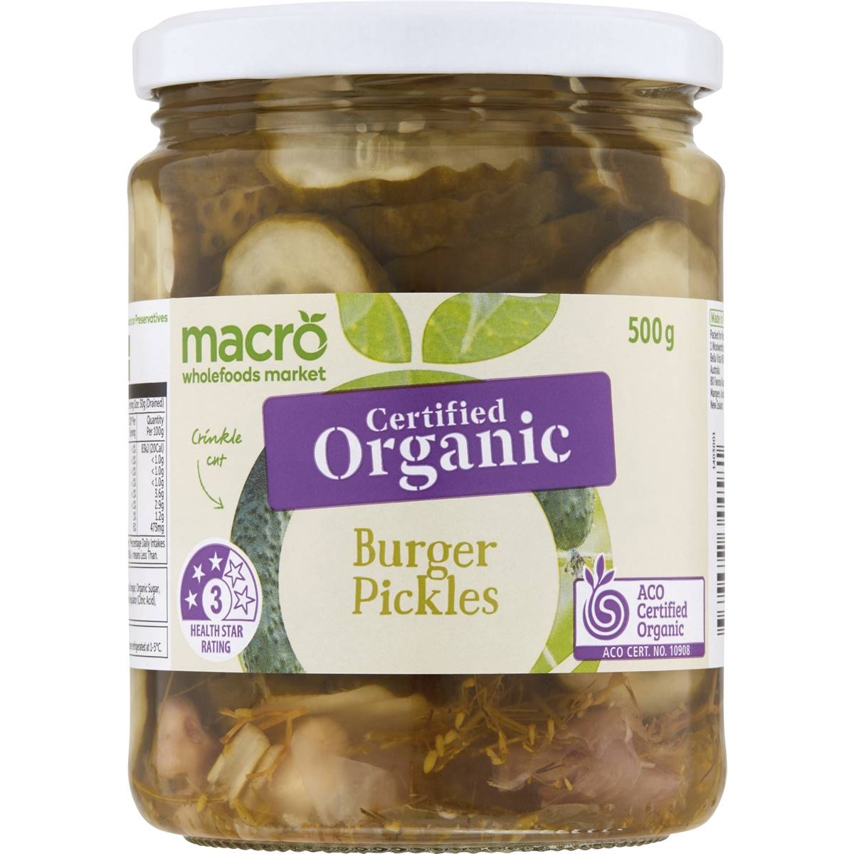 Macro Organic Burger Pickles 500g | Woolworths