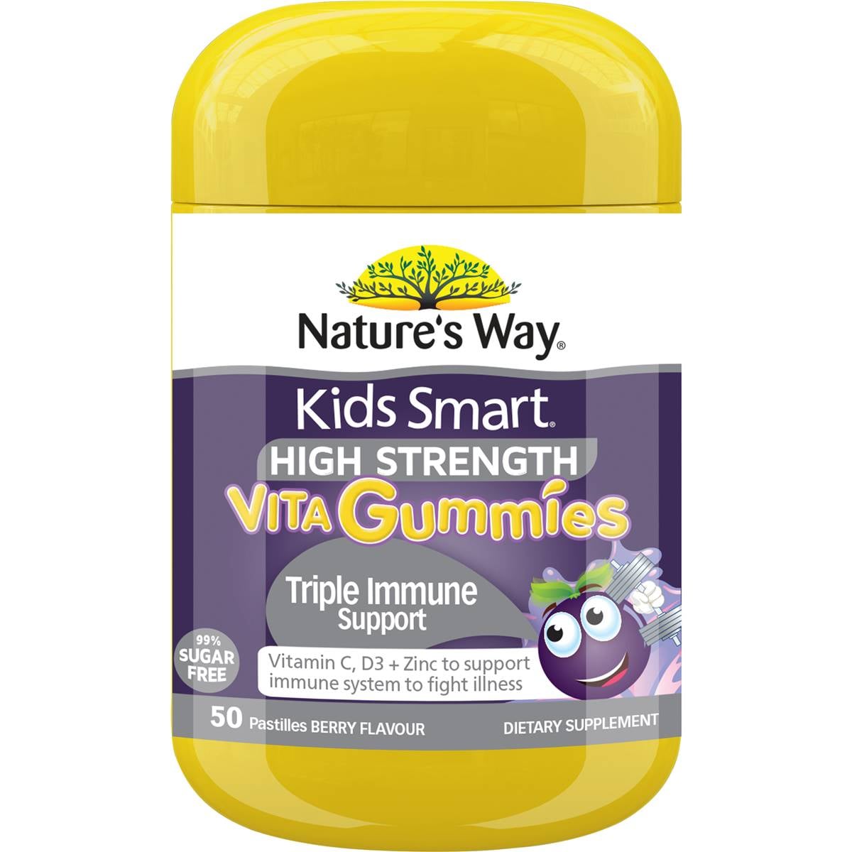 Natures Way Kids Smart High Strength Vita Gummies Triple Immune Support ...
