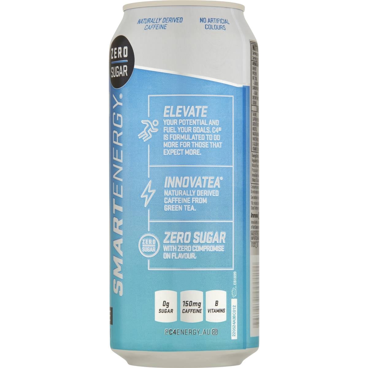 C4 Smart Energy Icy Blue Razz Can 473ml | Woolworths